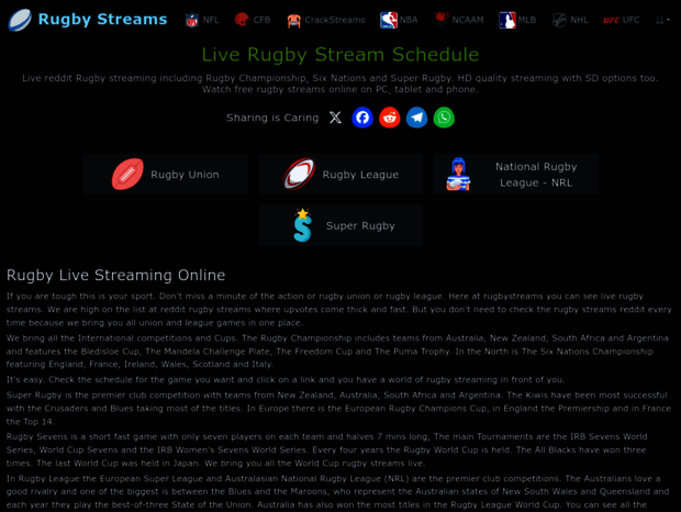 Bienvenue au rugbystream.me page - Rugby Streams | Watch Rugby Online ...