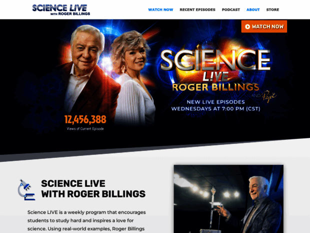 Bienvenue au sciencelive.com page - Science L!VE with Roger Billings.