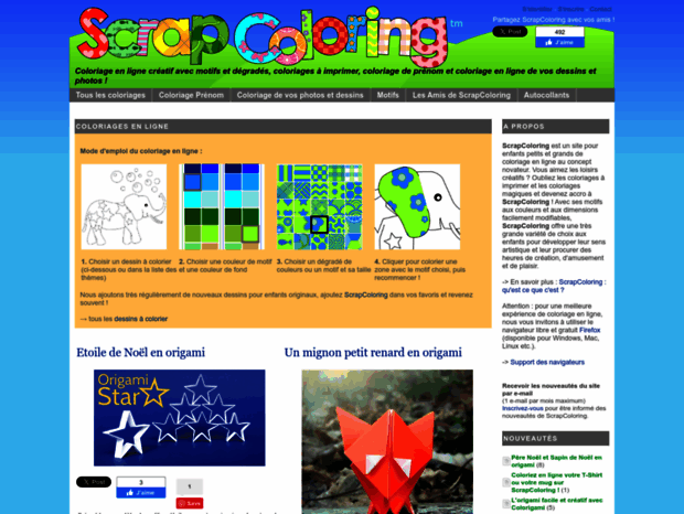 Bienvenue au scrapcoloring.fr page - ScrapColoring - Coloriage en ligne ...