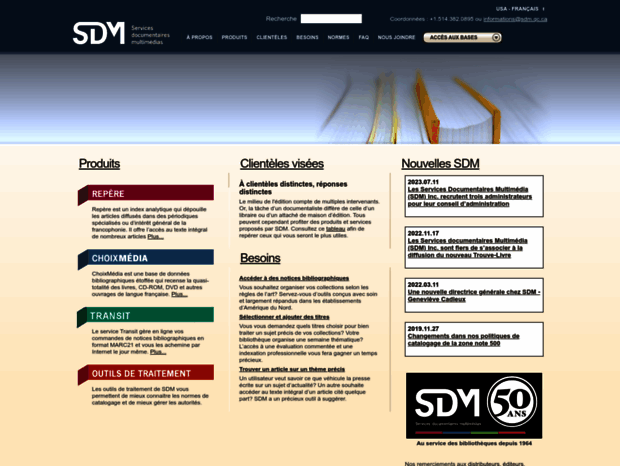Bienvenue au sdm.qc.ca page - SDM Accueil.