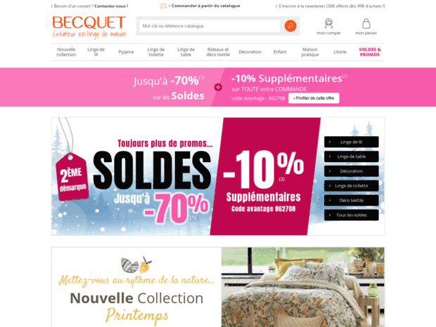 Bienvenue au sec.becquet.fr page - Becquet - Créateur en linge de ...