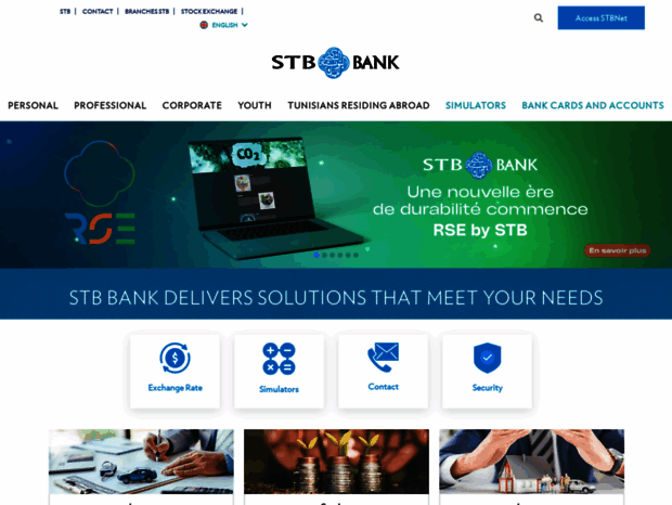 Bienvenue au stb.com.tn page - STB | Welcome to the Tunisian Bank Company.