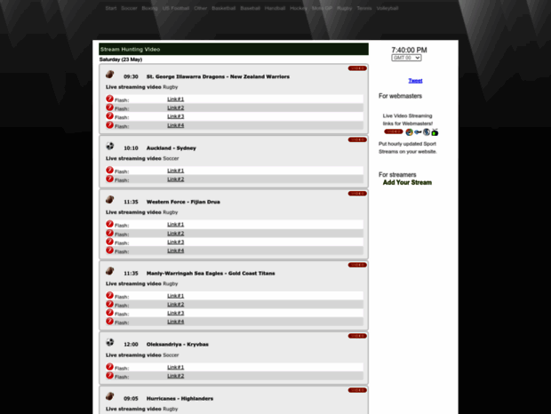 Bienvenue au streamhunter.net page - Streamhunter Free Sport Streams.