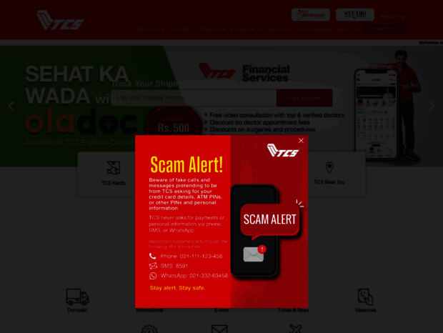 Bienvenue au tcs.com.pk page - TCS Courier.