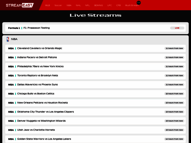 Bienvenue au the.streameast.app page - StreamEast - Free HD Sports ...