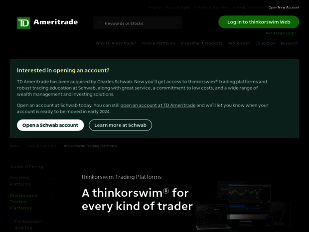 Bienvenue au thinkorswim.com page - Thinkorswim Web Login | Charles Schwab.