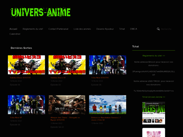 Bienvenue au univers-anime.com page - Univers-anime.com.