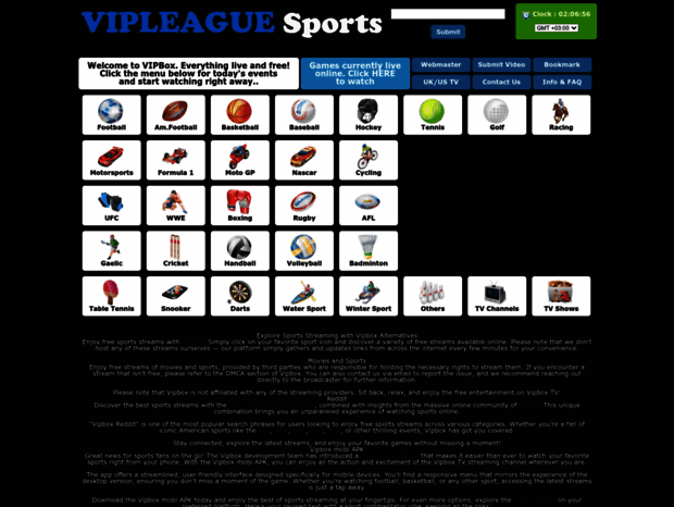 Bienvenue au vipleaguetv.net page - VIPLeague Sports Live Streaming ...