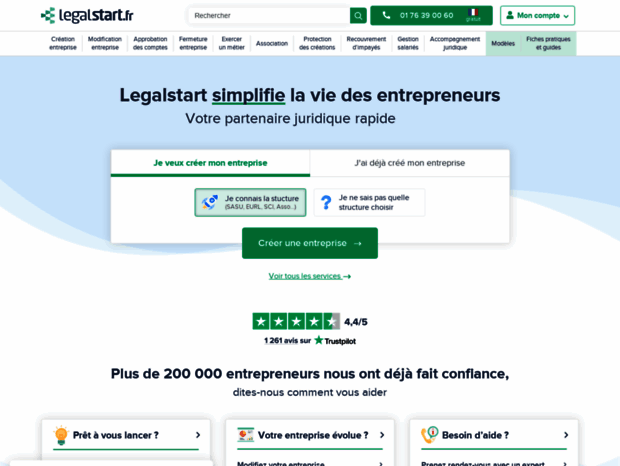 Bienvenue au webapp.legalstart.fr page - Legalstart.fr | Création et ...