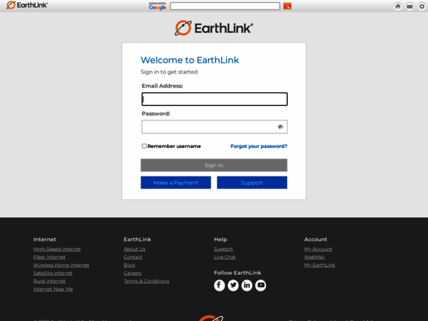 Bienvenue au webmail.earthlink.net page - EarthLink Mail.