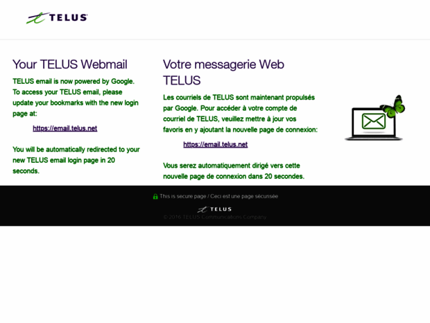 Bienvenue au webmail.telus.net page - Webmail.telus.net.