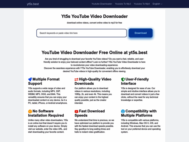 Bienvenue au yt5s.biz page - Yt5s - Free Youtube Video Downloader [Ad ...